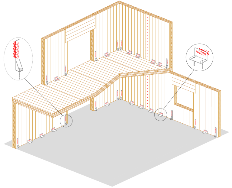 Progettazione in capacità di un edificio in XLAM